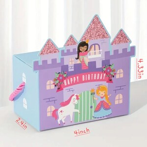 12 Pieces Princess or Prince Favor Box With Handle for Birthday ...