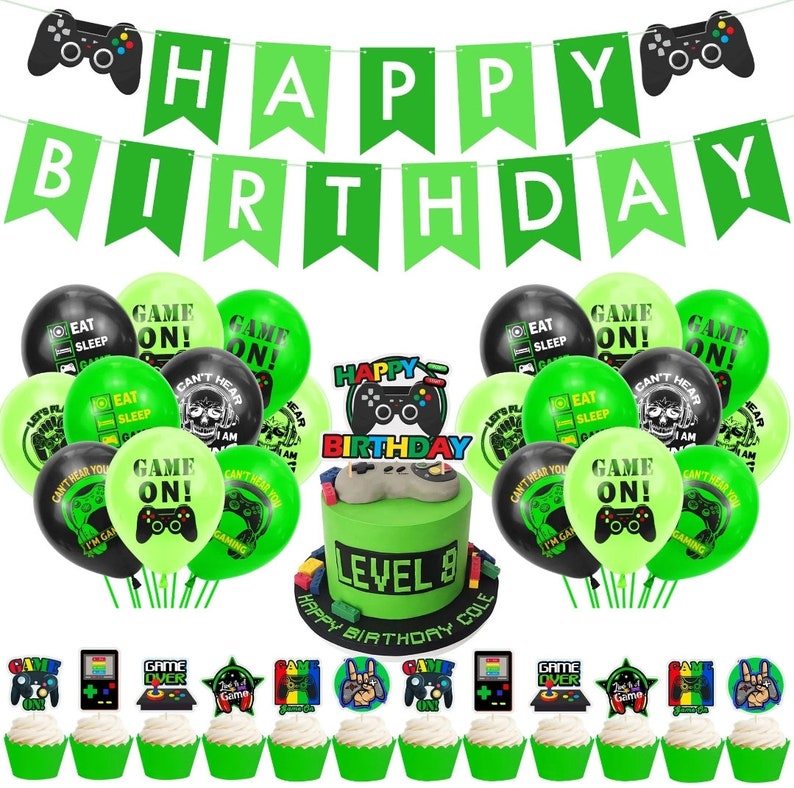 32 Pieces Set Video Games Birthday Party Set - Etsy
