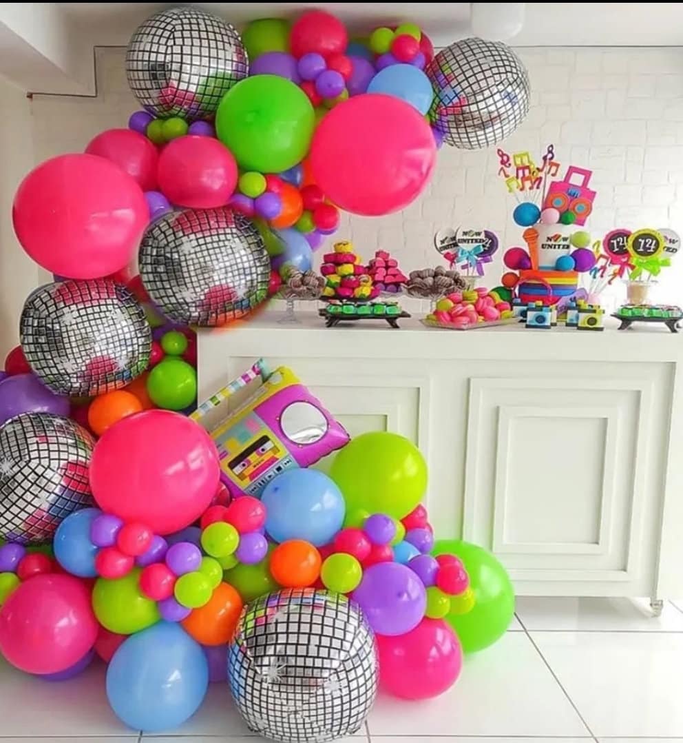 119 Pieces Back to 80's 90's Balloon Garland Arch Decoration Party DIY ...