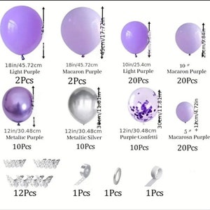 109 Pieces Purple Lavender Balloon Arch Kit, Purple Wedding Balloon Kit ...