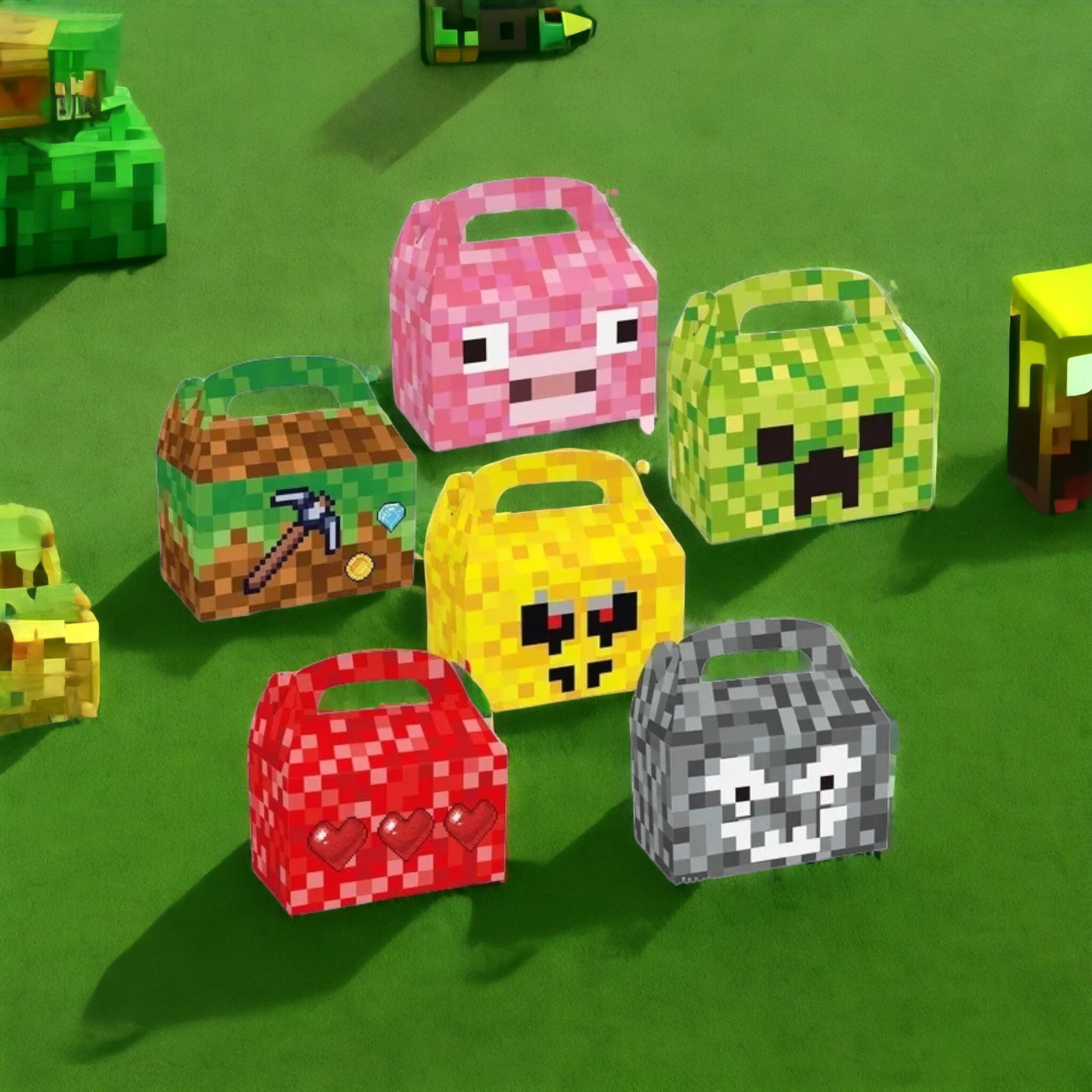12 Pieces Minecraft Birthday Party Favor Box, Minecraft Birthday ...