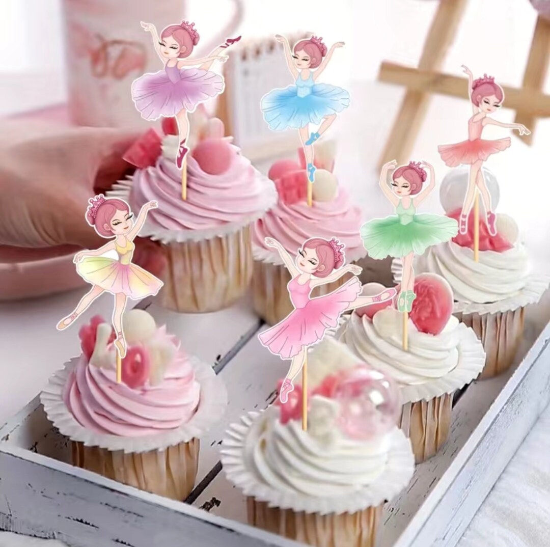 24 Pieces Ballerina Cupcake Toppers, Ballerina Themed Cupcake Toppers ...