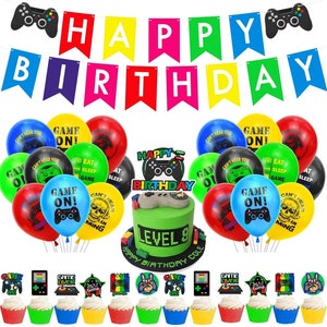 32 Pieces Set Video Games Birthday Party Set - Etsy