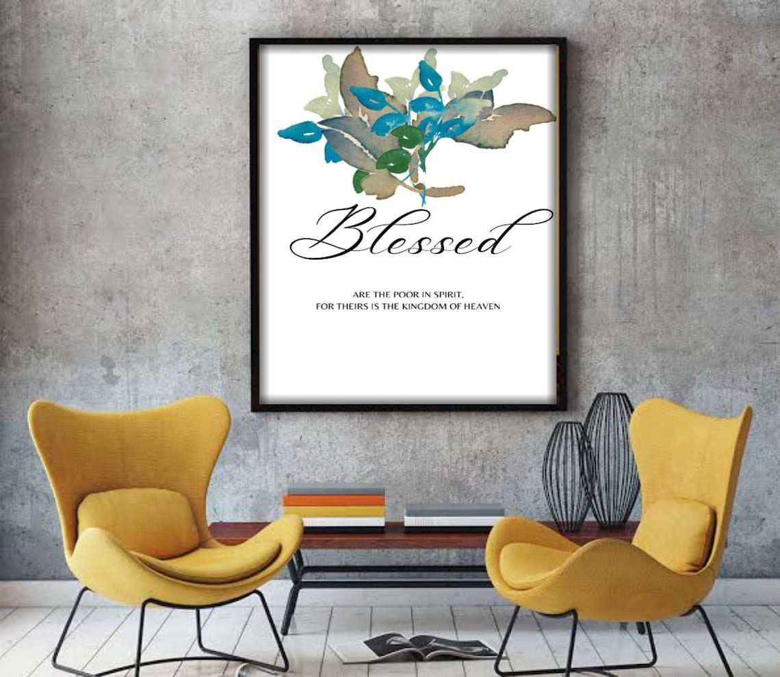 Printable Blessed Wall Art Decor Home Wall Art Digital - Etsy