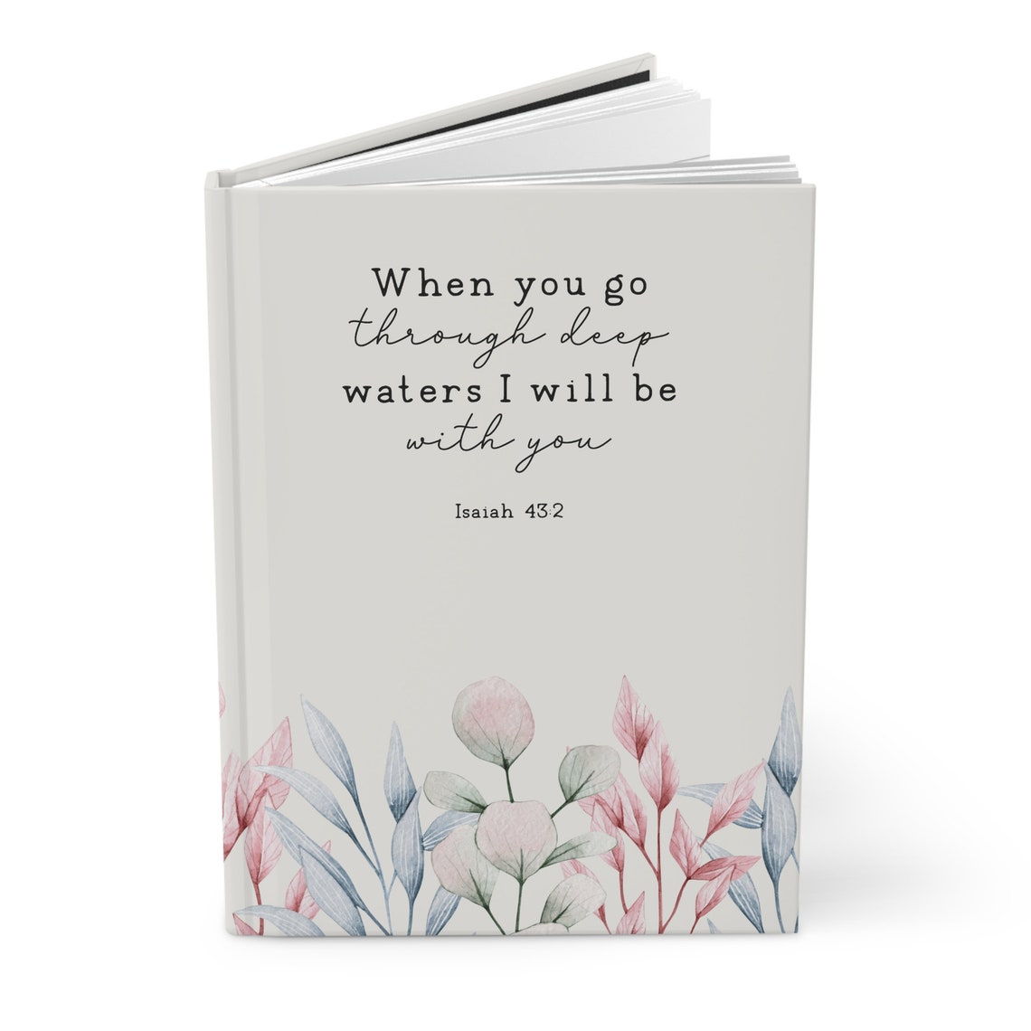 Isaiah 43:2 Journal Hardcover Matte Journal With Floral Design ...