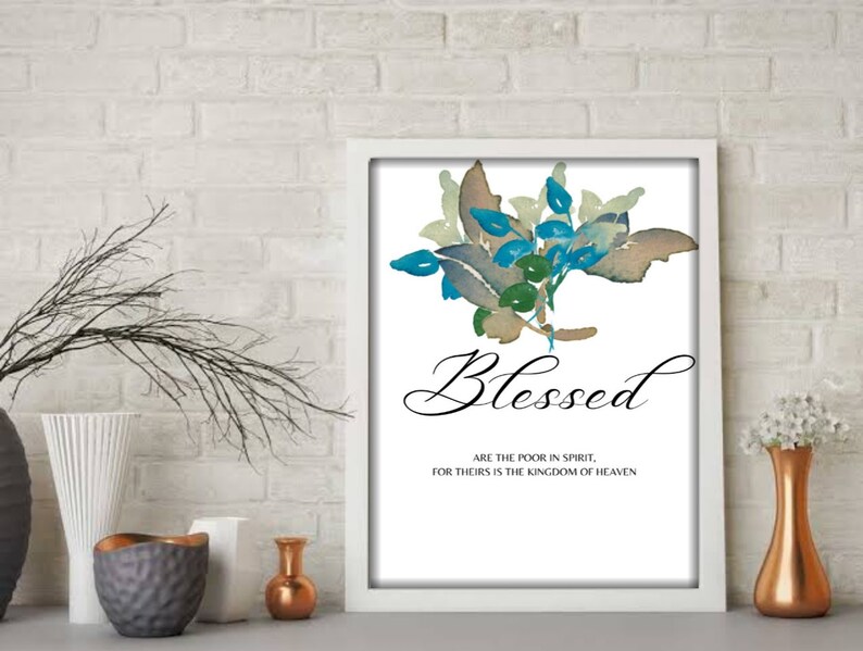Printable Blessed Wall Art Decor Home Wall Art Digital Download ...