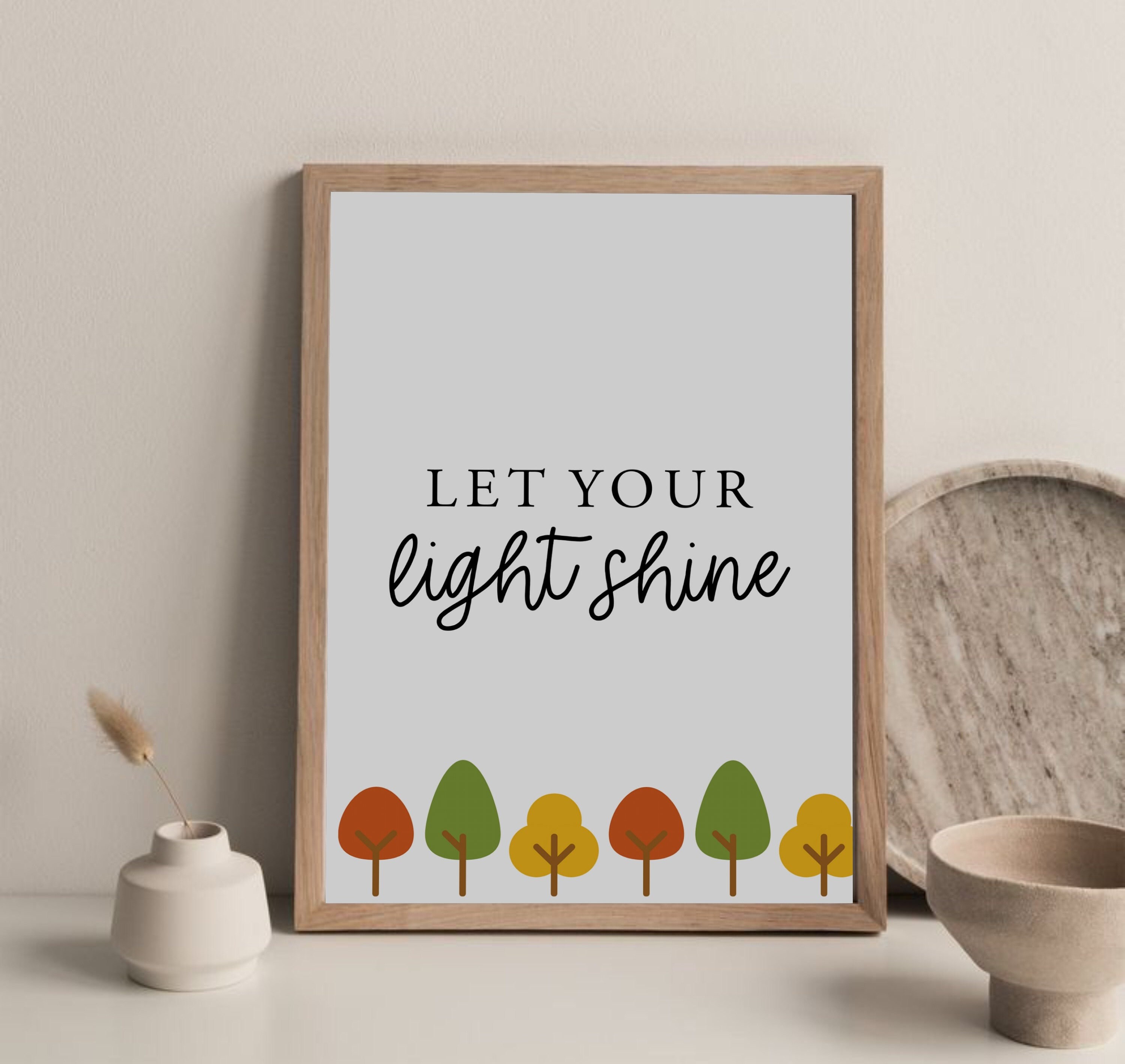 Instant Download Let Your Light Shine Wall Art Printable Christian Wall ...