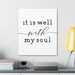Christian Wall Art Canvas Print It is Well With My Soul Minimalist ...