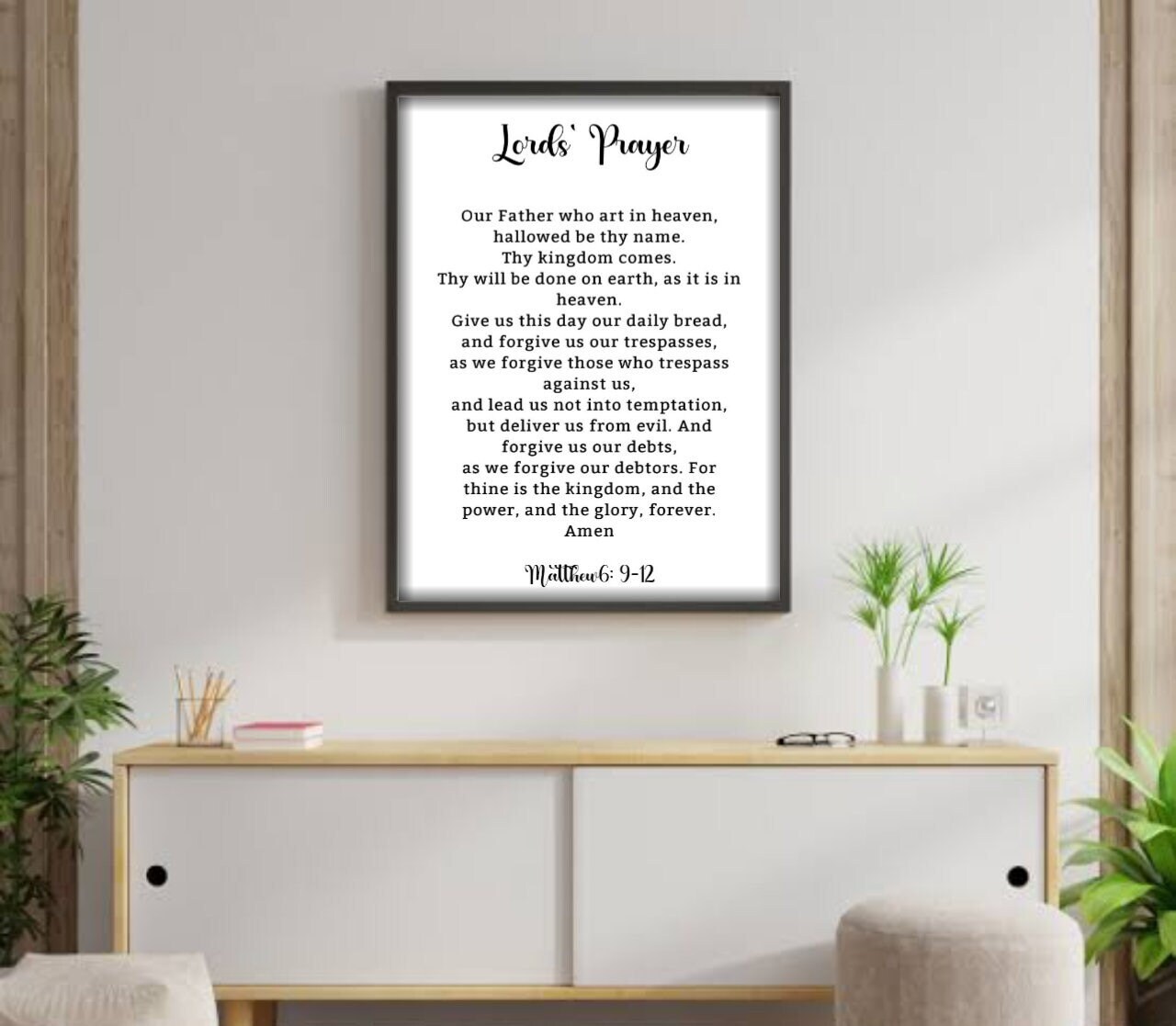 Digital Download Christian Bible Prayer Art Lord's Prayer Bible Wall ...