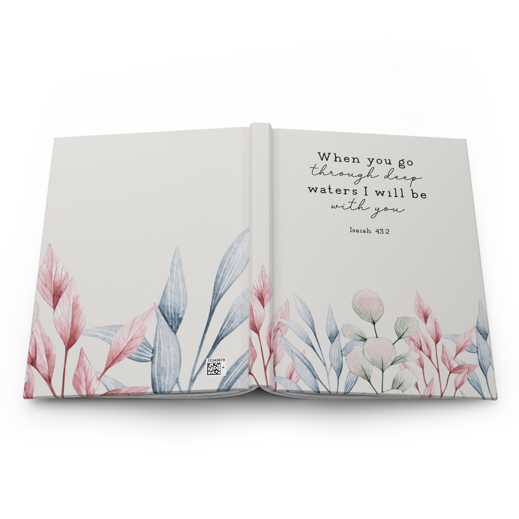 Isaiah 43:2 Journal Hardcover Matte Journal With Floral Design ...