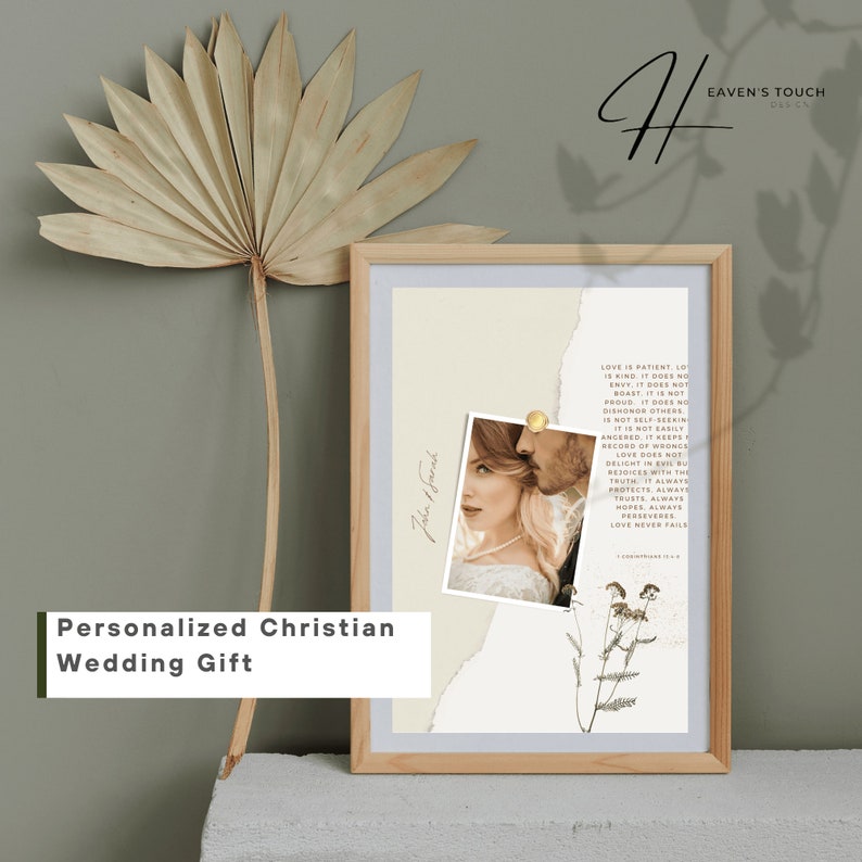 Couple Name Sign Christian Marriage Wall Art Christian Wedding Prints ...