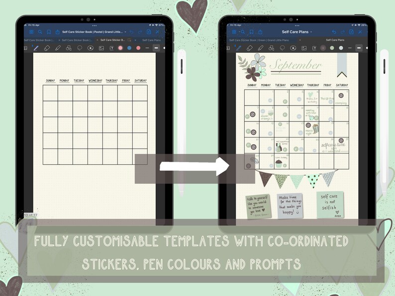 Self Care Stickers for Goodnotes Pdfs and Planners | Gratitude ...