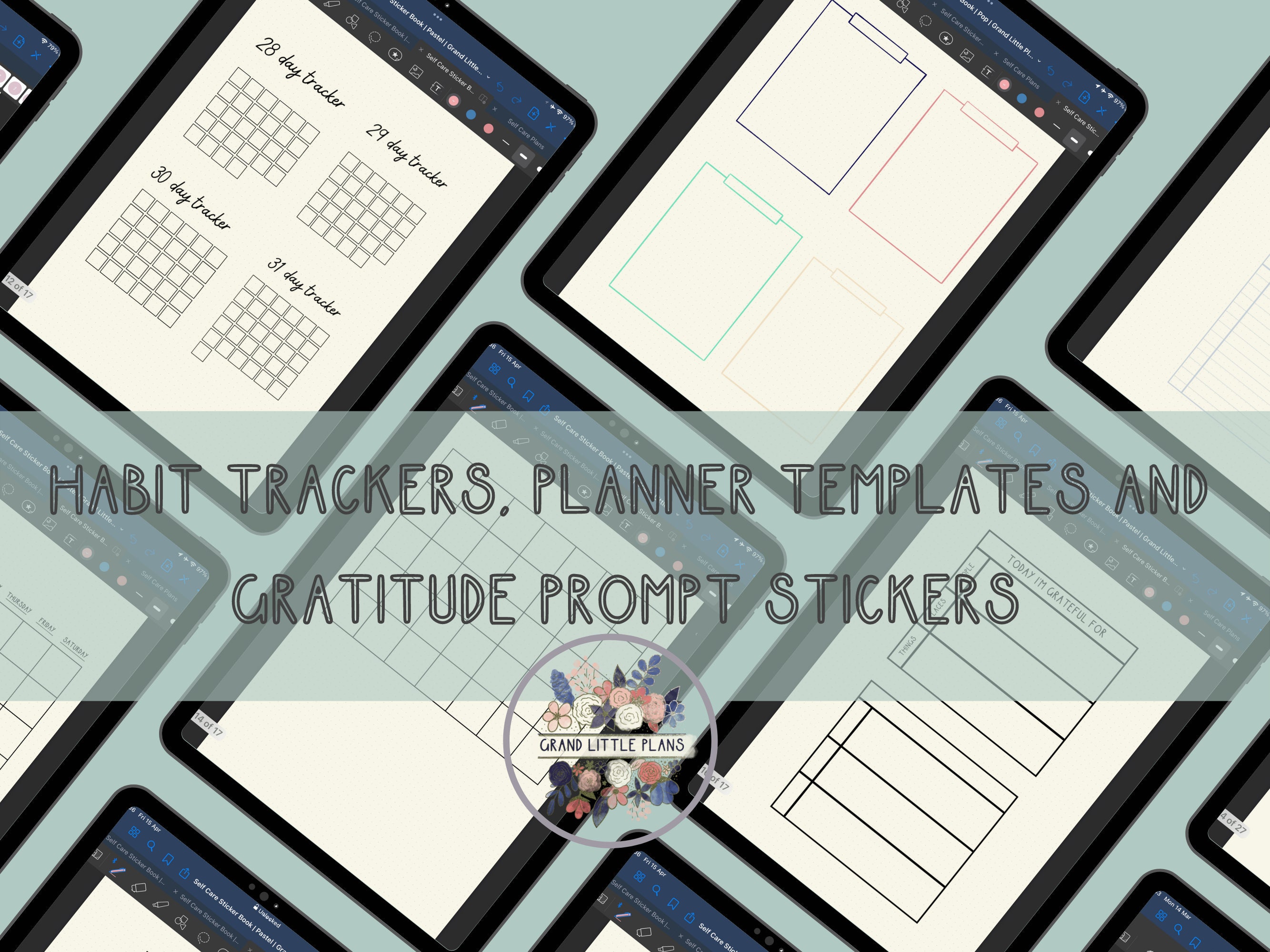 Self Care Stickers for Goodnotes Pdfs and Planners | Gratitude ...