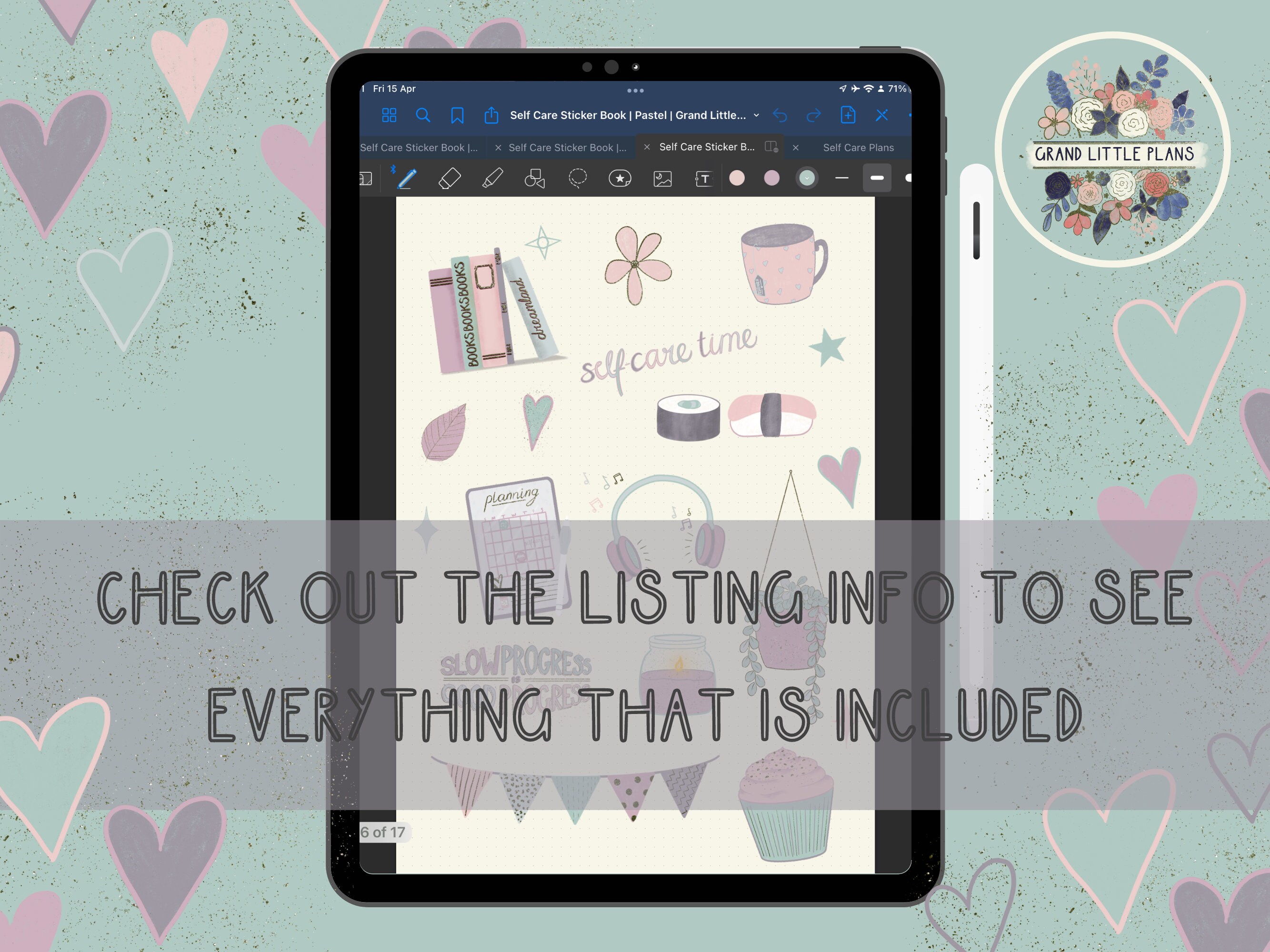 Self Care Stickers for Goodnotes Pdfs and Planners | Gratitude ...