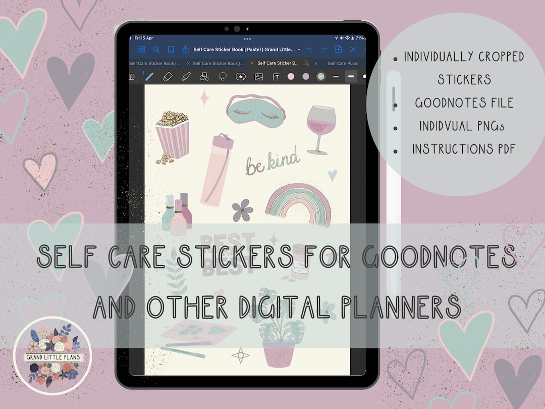Self Care Stickers for Goodnotes Pdfs and Planners | Gratitude ...