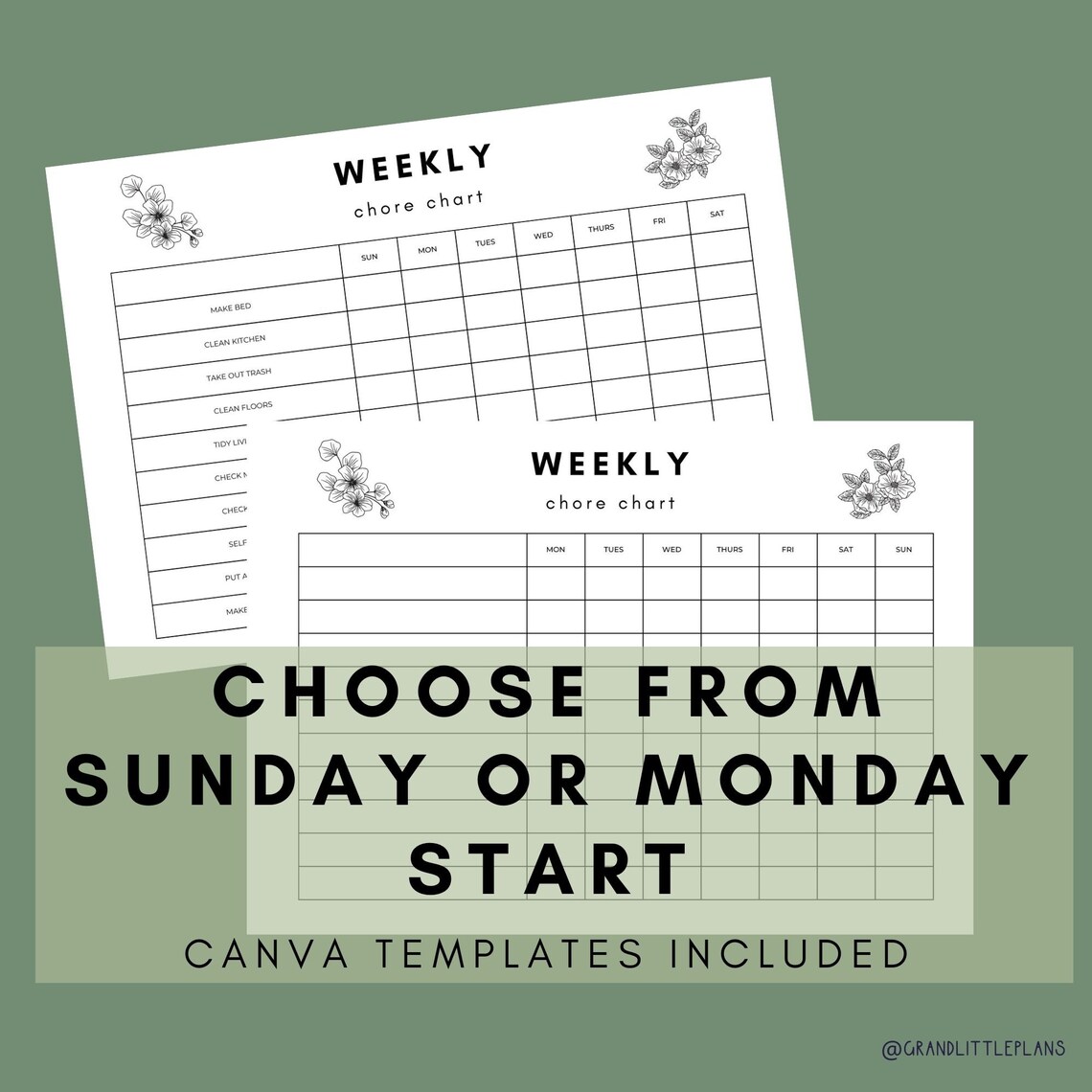 Printable Chore Chart Fully Editable Cleaning Checklist Canva Template ...