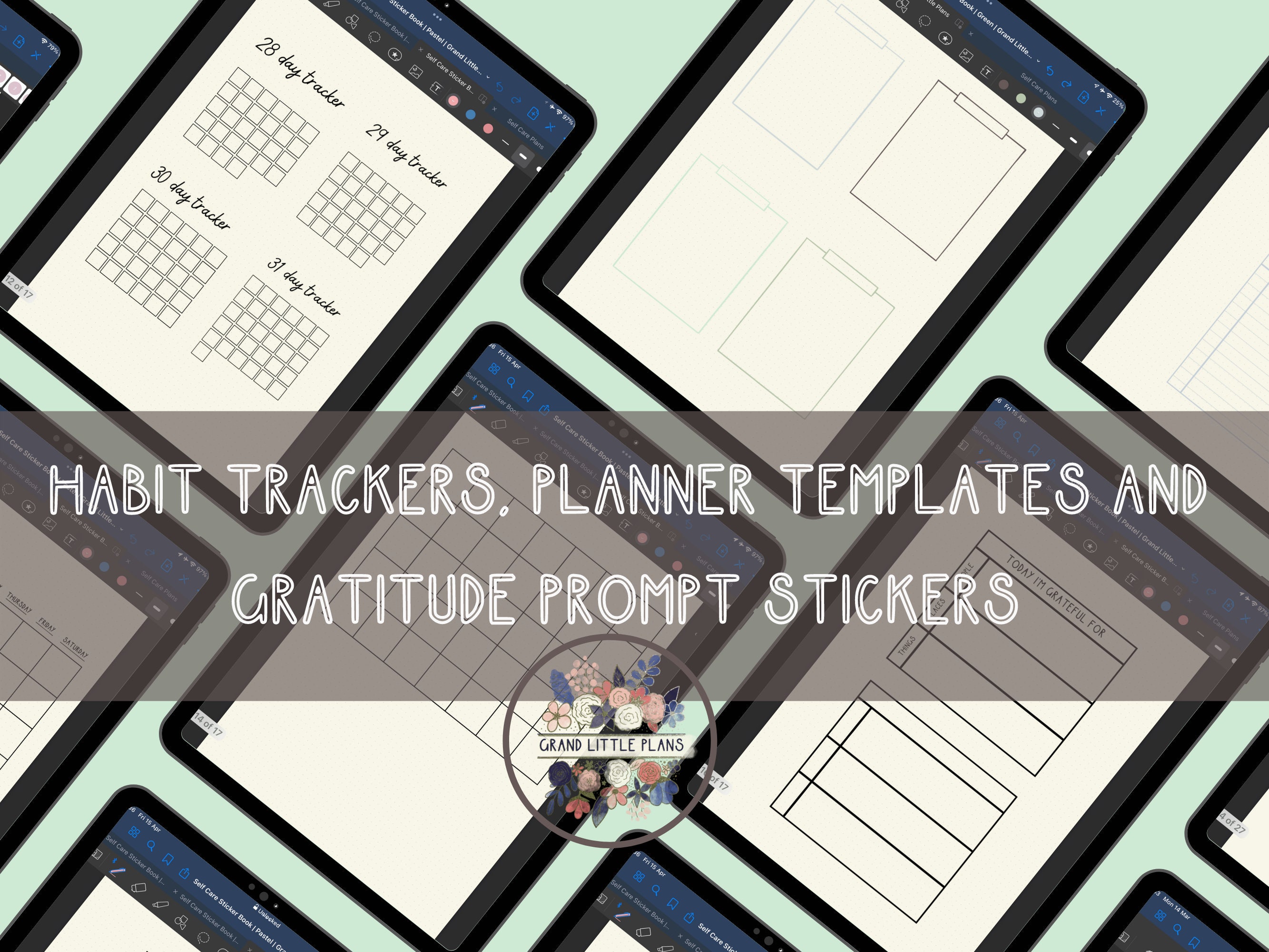 Self Care Stickers for Goodnotes Pdfs and Planners | Gratitude ...