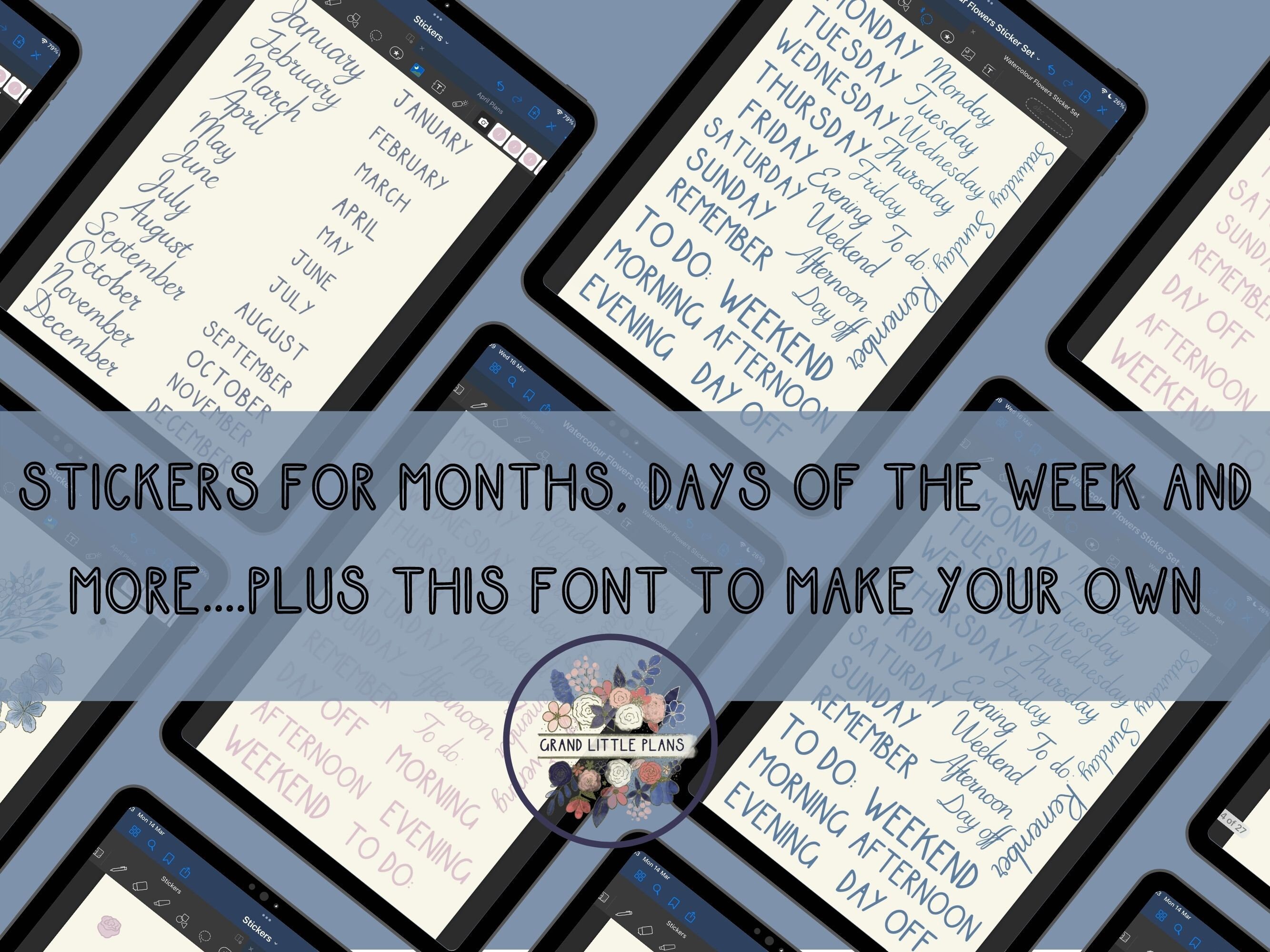 Goodnotes Sticker Book | Handrawn Watercolor Florals | Goodnotes Covers ...