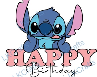 Birthday Stitch PNG, Happy Birthday Stitch PNG, Lilo and Stitch PNG ...