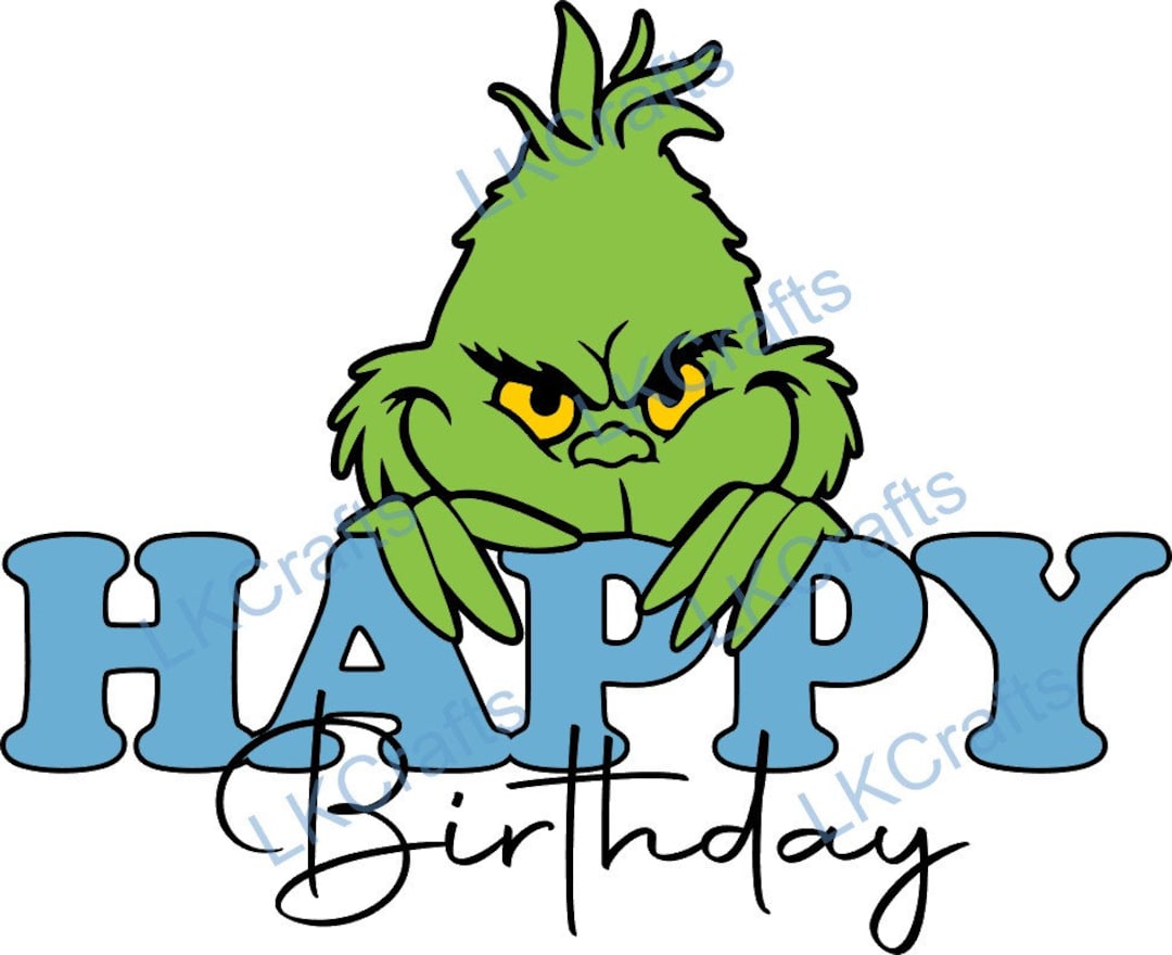 Happy Birthday Grinch Blue - Etsy