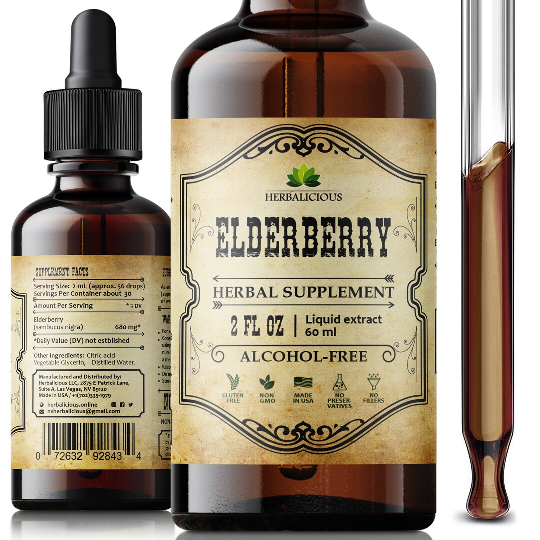 Elden Berry Extract 2oz Promotes Digestive Health, Immune System ...