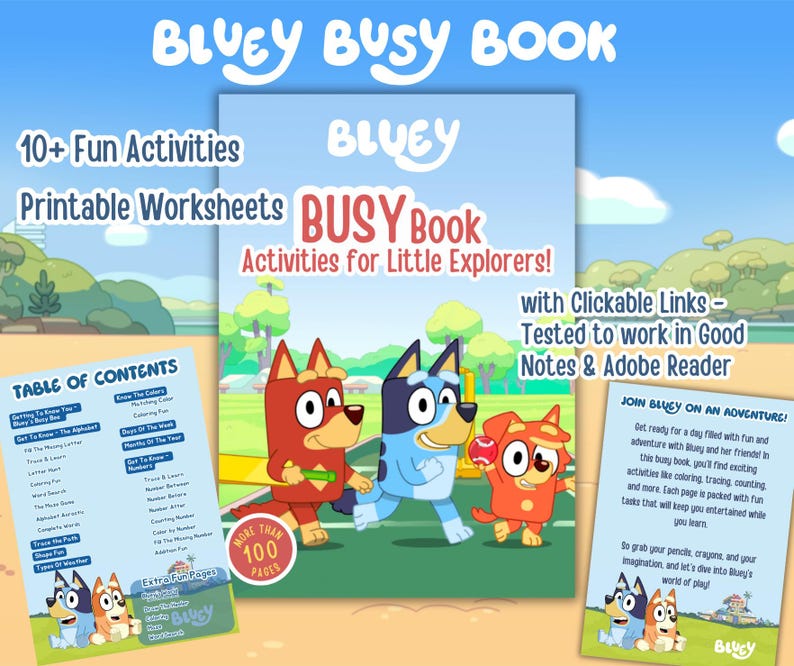 Bluey Busy Book Adventure for Little Explorer, Digital and Printable - Etsy
