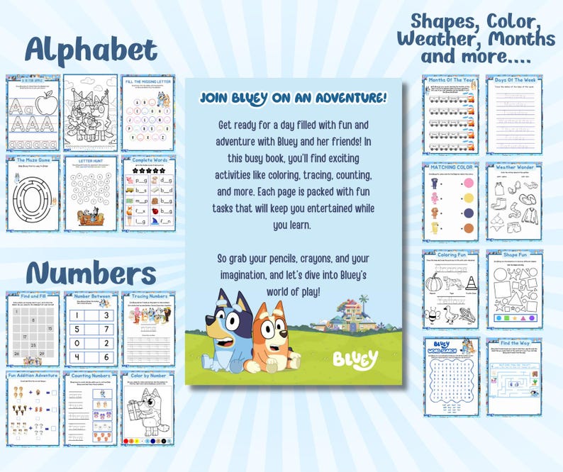 Bluey Busy Book - Adventure for Little Explorer, Digital and Printable ...