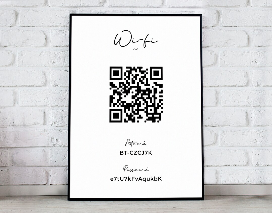 Custom Wi-fi QR Code Print Digital Print Gift - Etsy