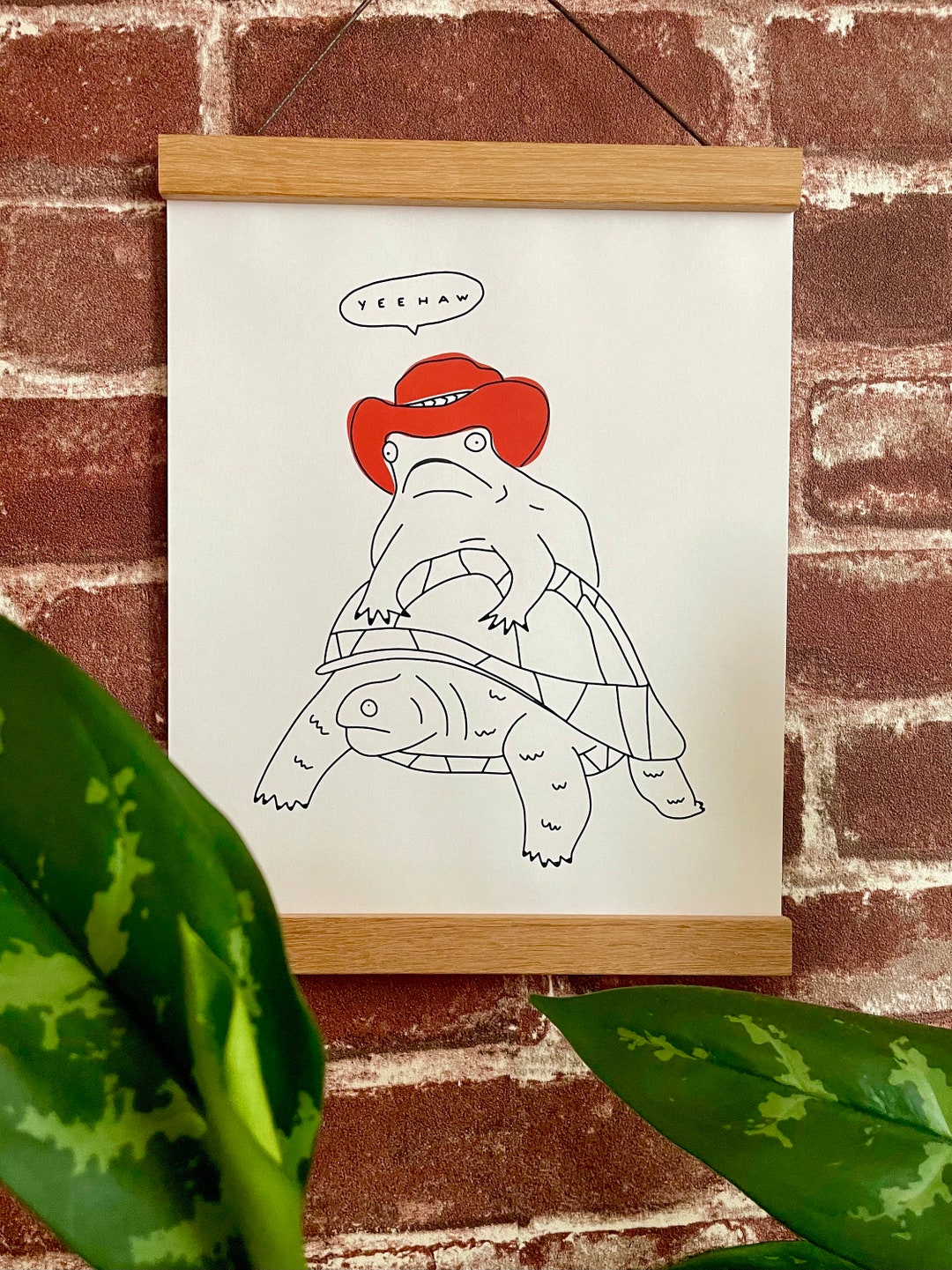 Cowboy Toad 8 X 10 Illustrated Art Print - Etsy