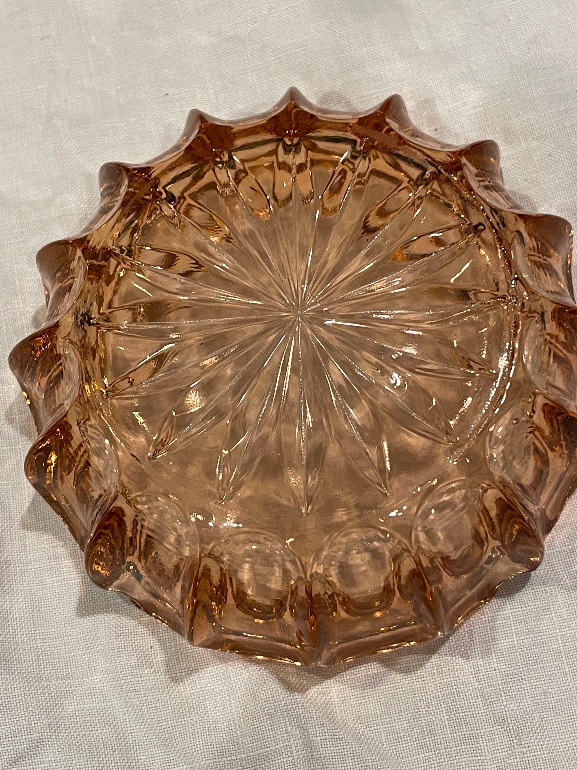 Vintage Pink Depression Glass Ashtray - Etsy