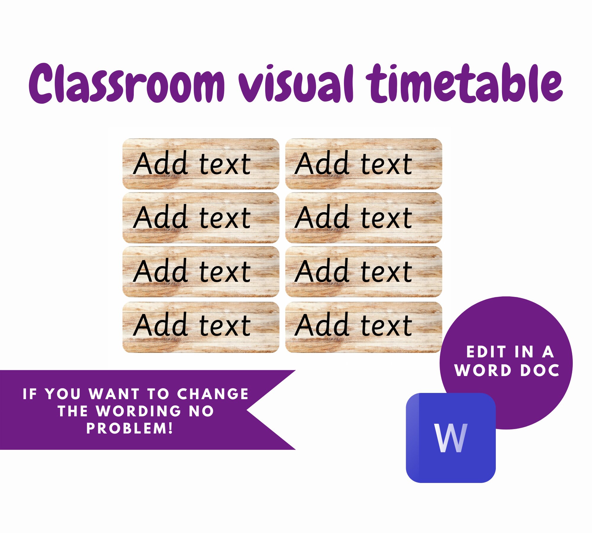 Wood Visual Timetable Digital Visual Timetable for Early Years and KS1 ...