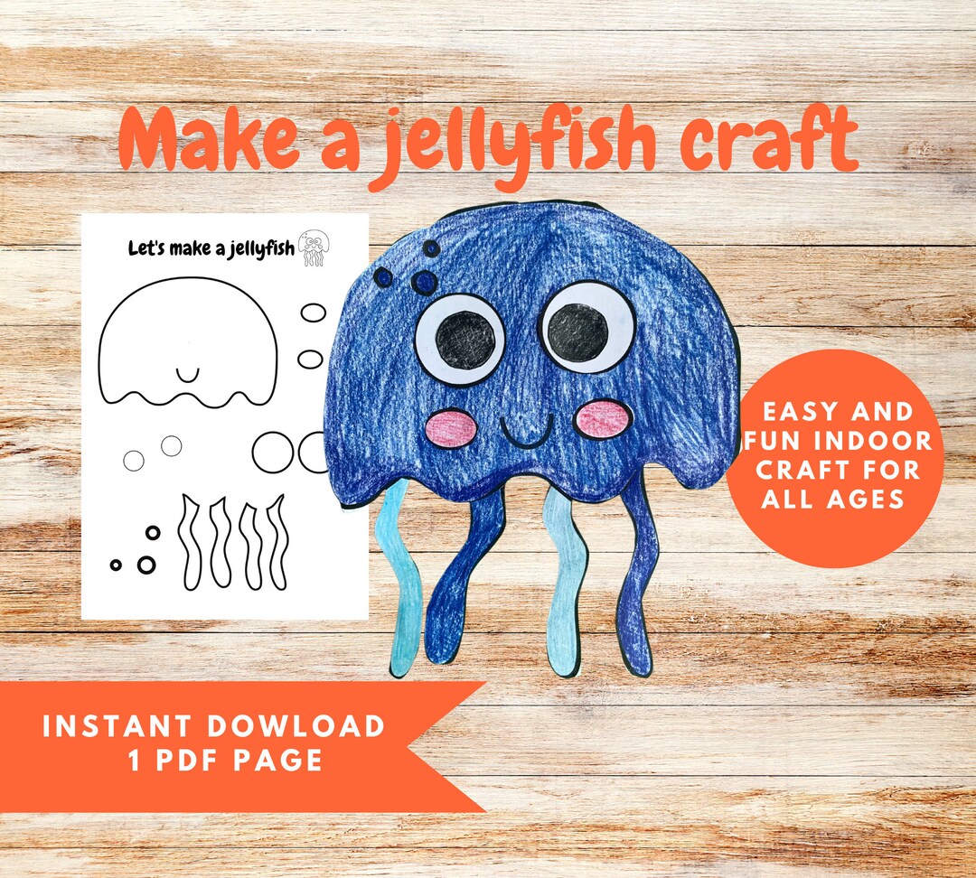 Kids Craft Make a Jellyfish Paper Craft Indoor Preschool Activity Kids ...