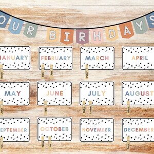 Classroom Birthday Banner Boho Rainbow Pastel Birthday Display ...