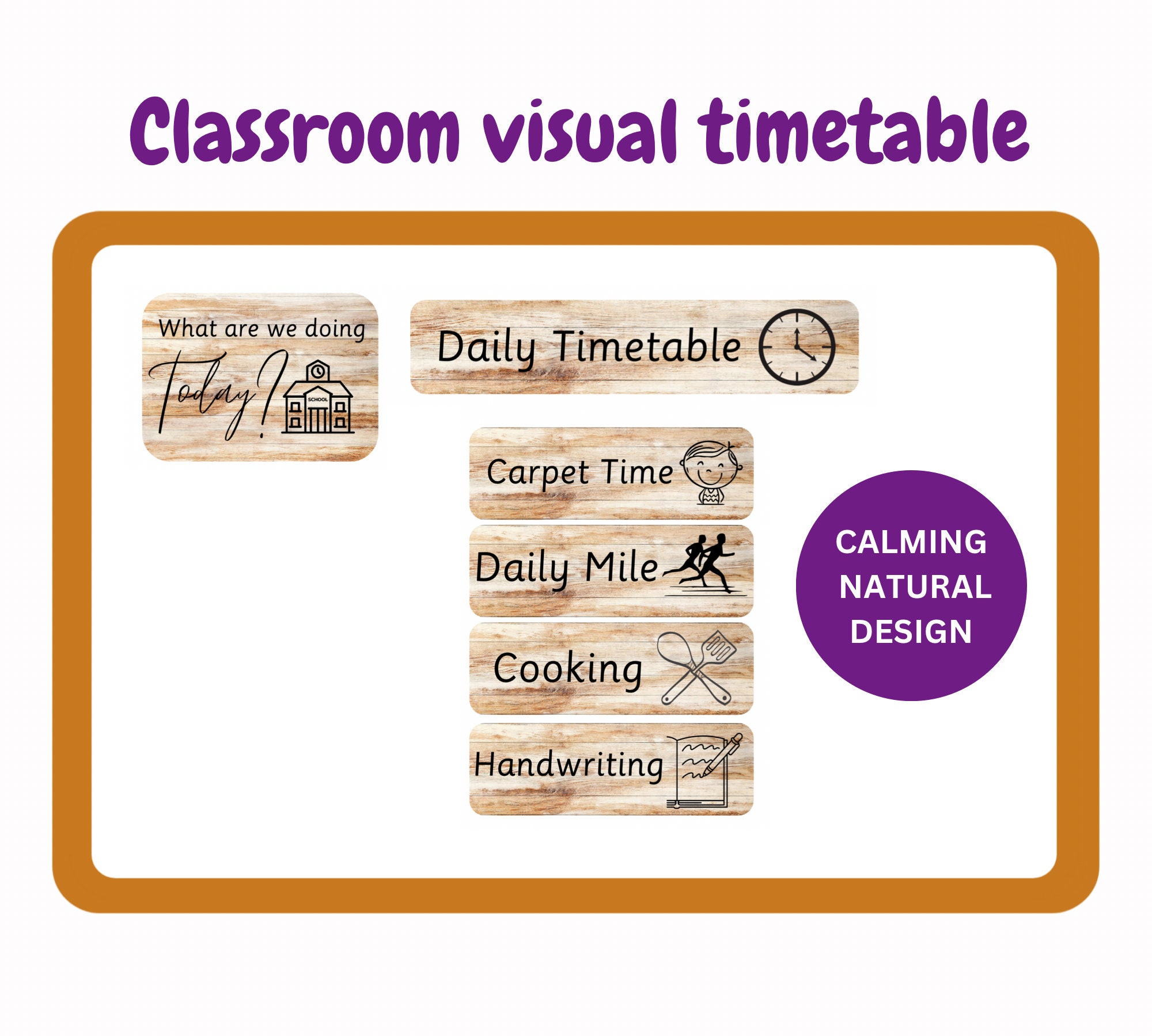 Wood Visual Timetable Digital Visual Timetable for Early Years and KS1 ...