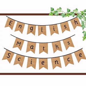 Editable Classroom Display Banner Hessian Classroom Bunting Pack ...