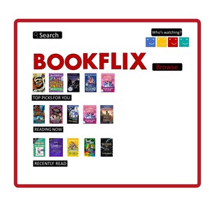 Bookflix Display Pack Reading Corner Classroom Library Reading Area ...