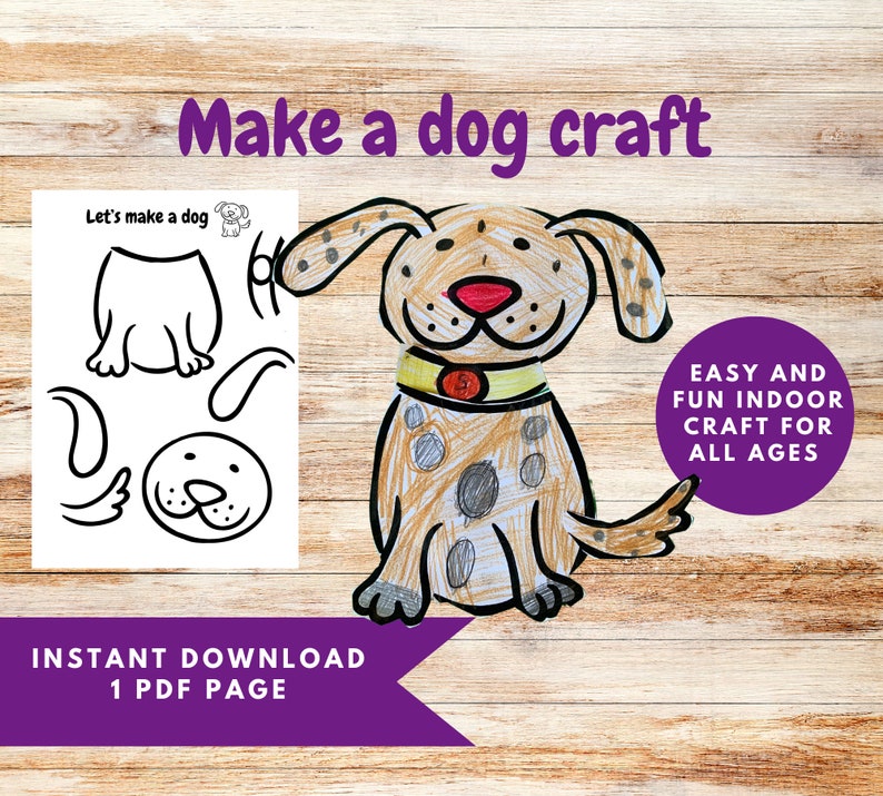 Kids Craft Make a Dog Paper Craft Indoor Preschool Activity - Etsy UK