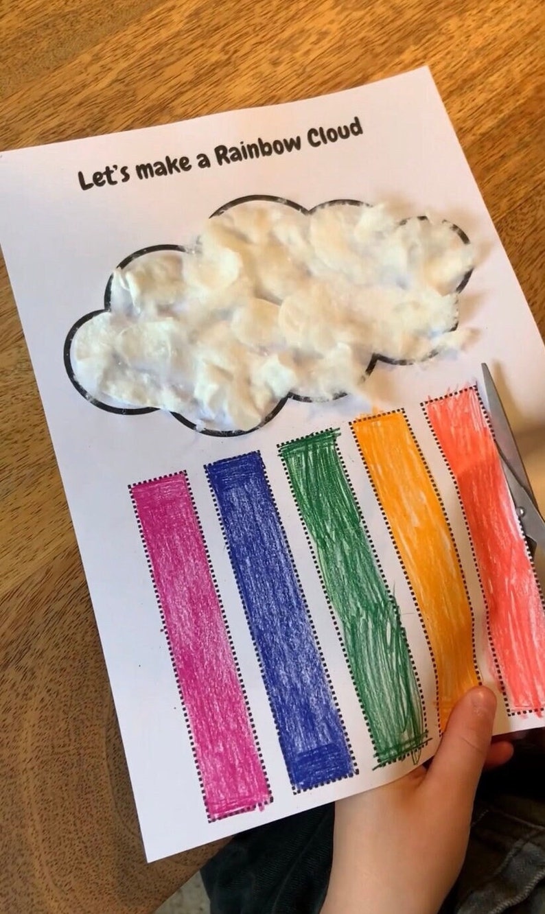 Kids Craft Rainbow Mobile Printable Craft Indoor Preschool - Etsy