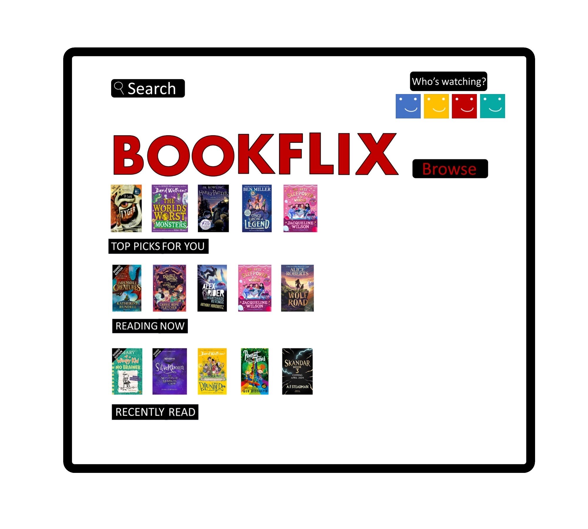 Bookflix Display Pack Reading Corner Classroom Library Reading Area ...