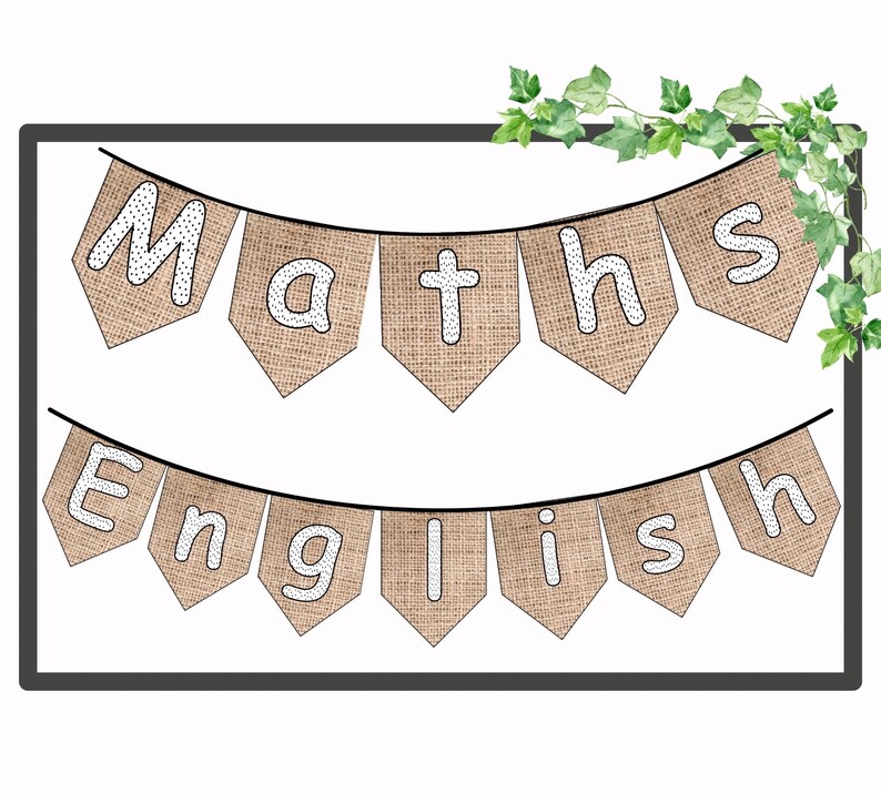 Editable Classroom Display Banner Polkadot Hessian Classroom Bunting ...