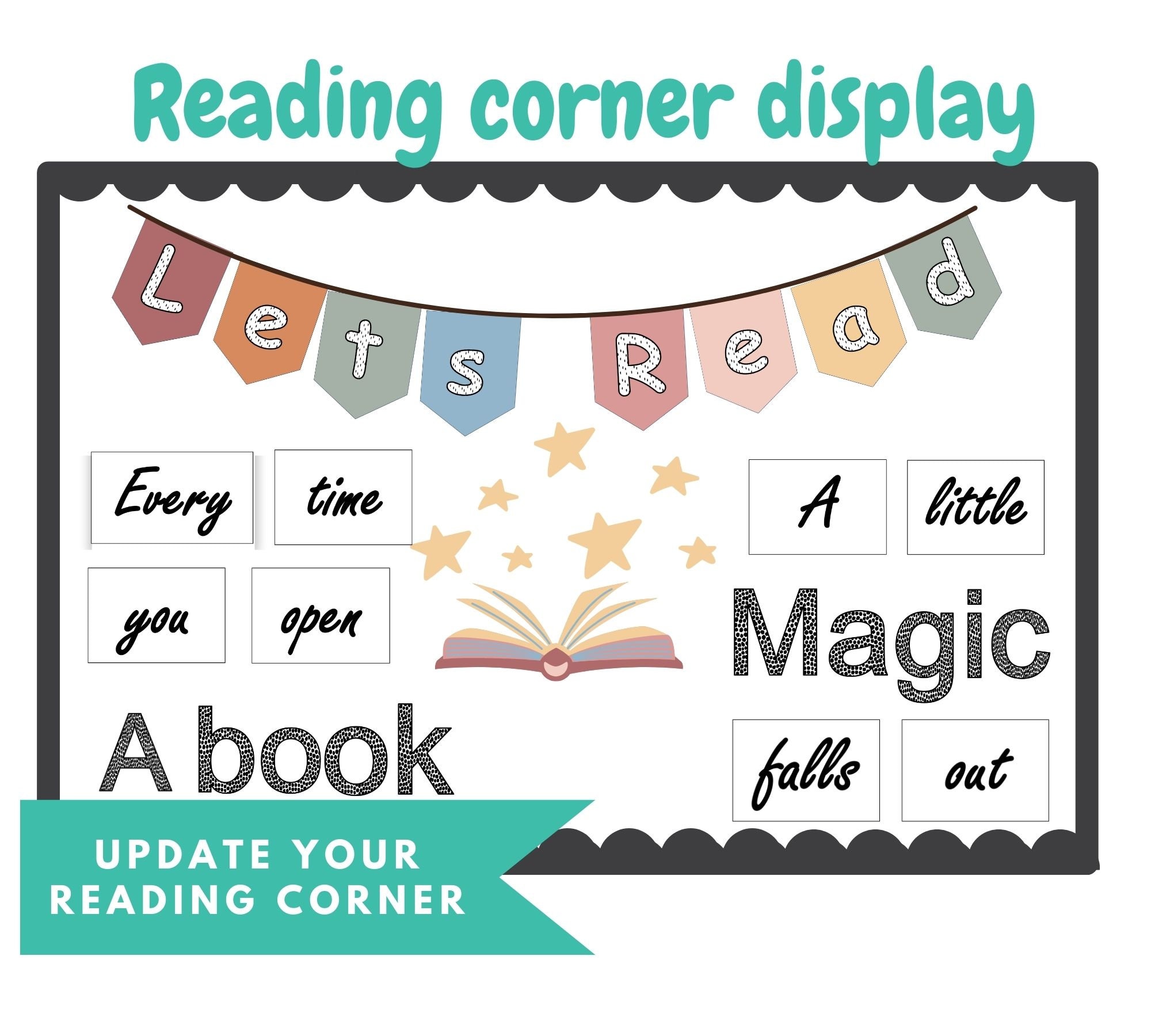 Reading Corner Classroom Display Pastel Rainbow Boho Classroom - Etsy