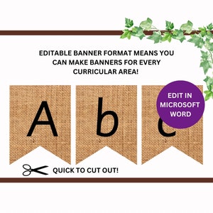 Editable Classroom Display Banner Hessian Classroom Bunting Pack ...