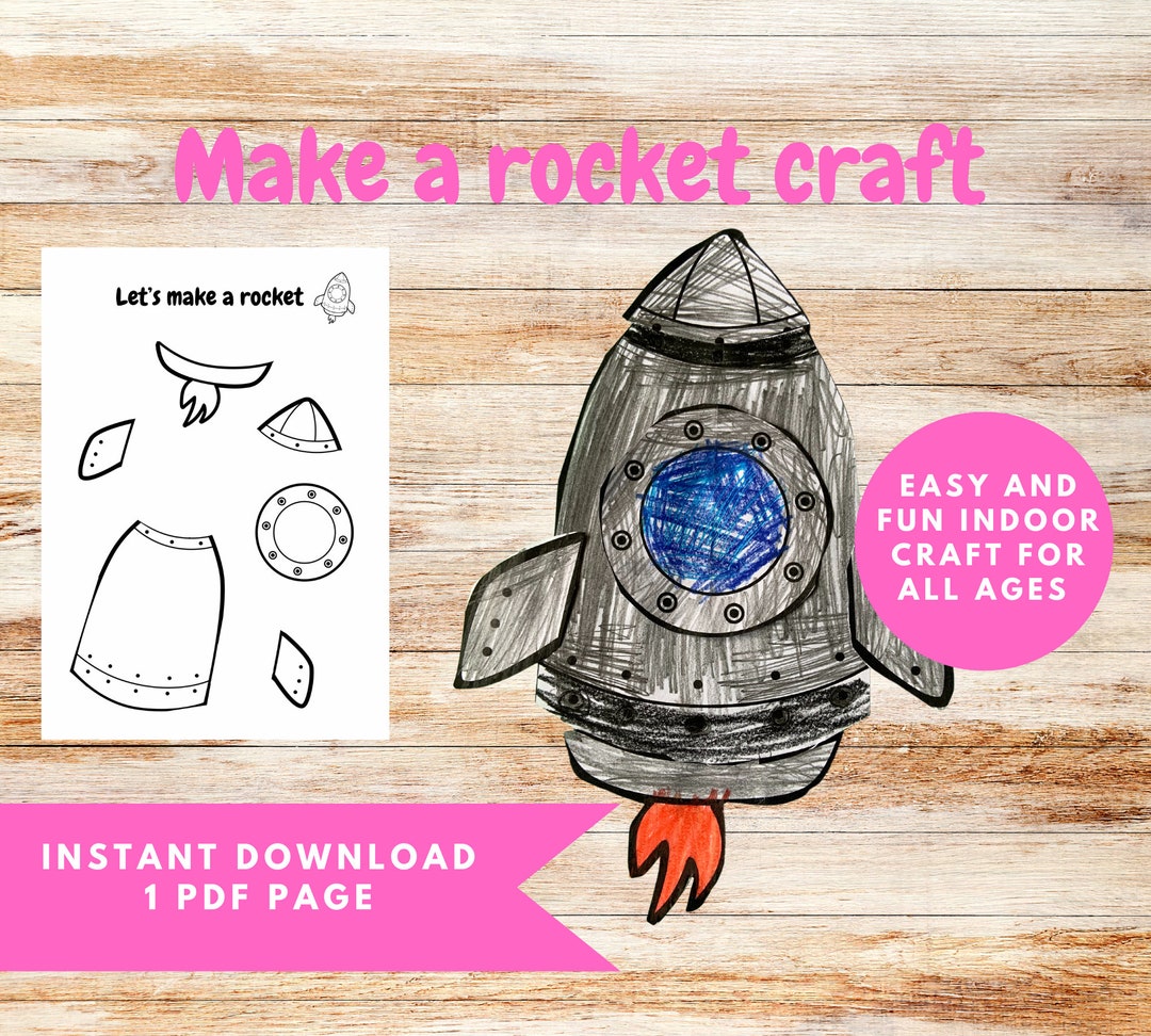 Kids Craft Make a Rocket Paper Craft Indoor Preschool Activity Kids ...