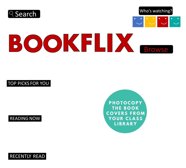 Bookflix Display Pack Reading Corner Classroom Library Reading Area ...