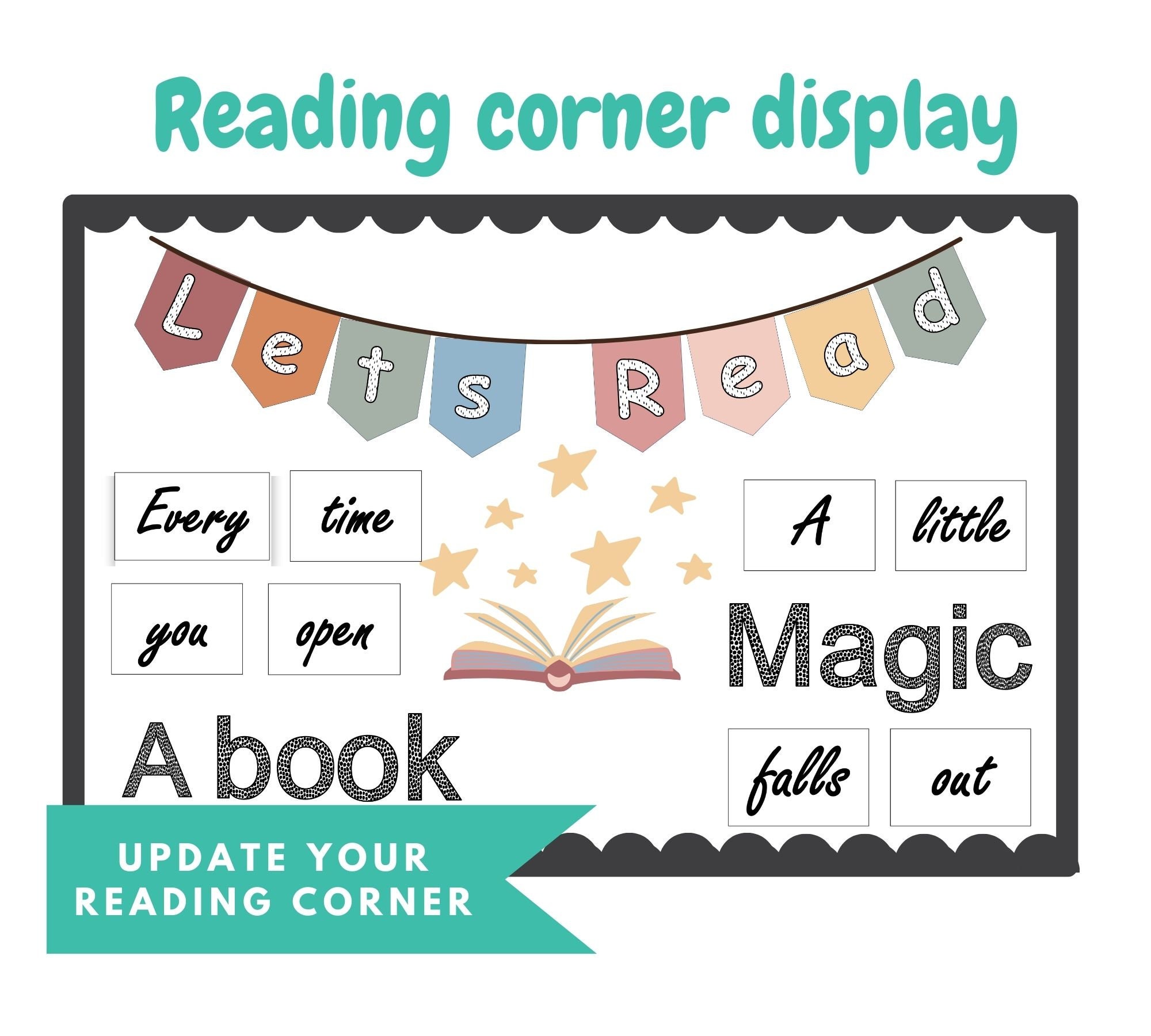 Reading Corner Classroom Display Pastel Rainbow Boho Classroom - Etsy