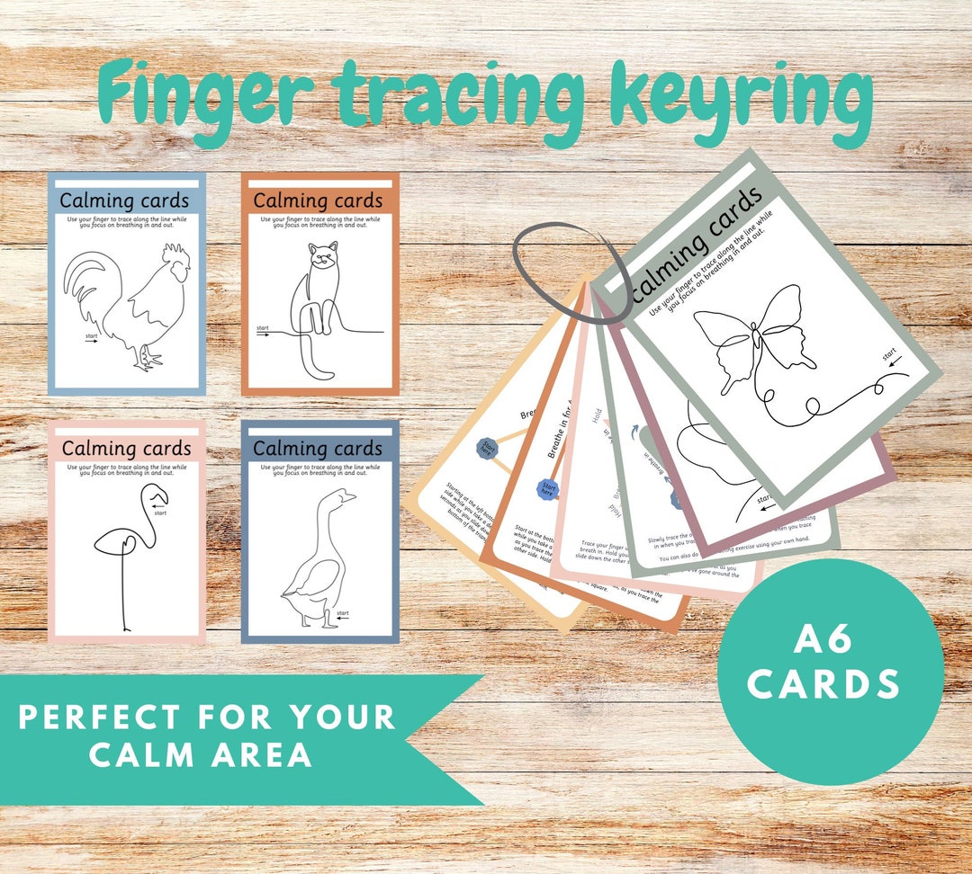 Finger Tracing Cards Calm Corner Keyring Guided Meditation Printable ...