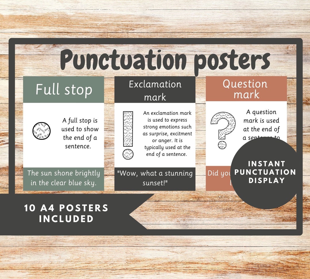 Punctuation Posters Neutral Punctuation Posters Boho Colours Natural ...
