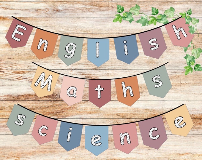 Editable Classroom Display Banner Classroom Bunting Pack English Maths ...