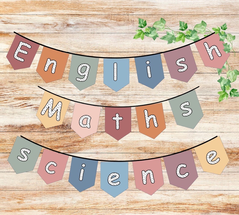 Editable Classroom Display Banner Classroom Bunting Pack English Maths ...