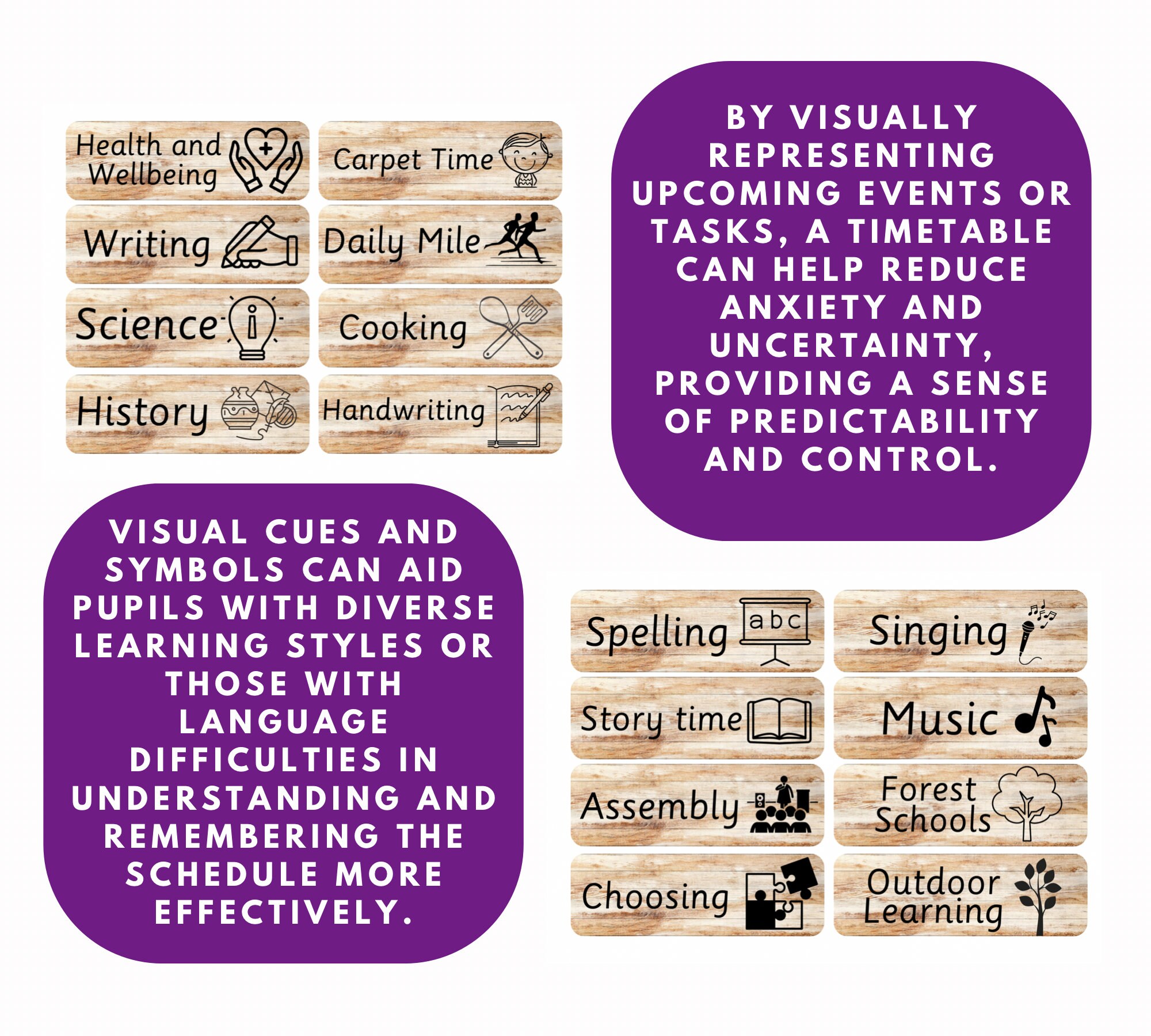 Wood Visual Timetable Digital Visual Timetable for Early Years and KS1 ...